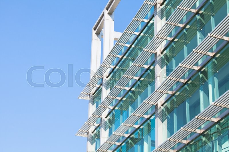 Close-up of glass building with windows ... | Stock image | Colourbox