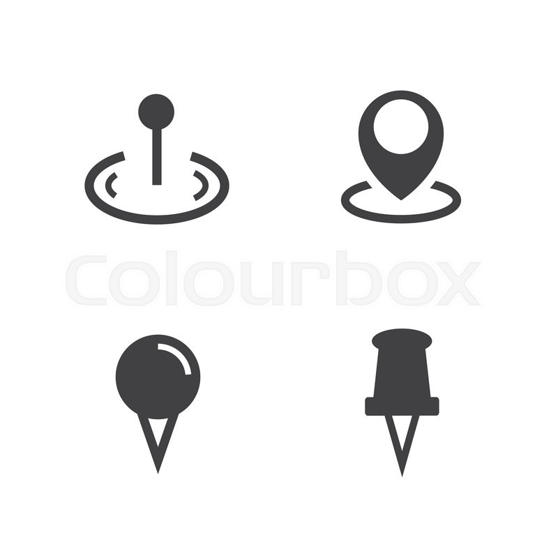 Pin icon icons set | Stock vector | Colourbox