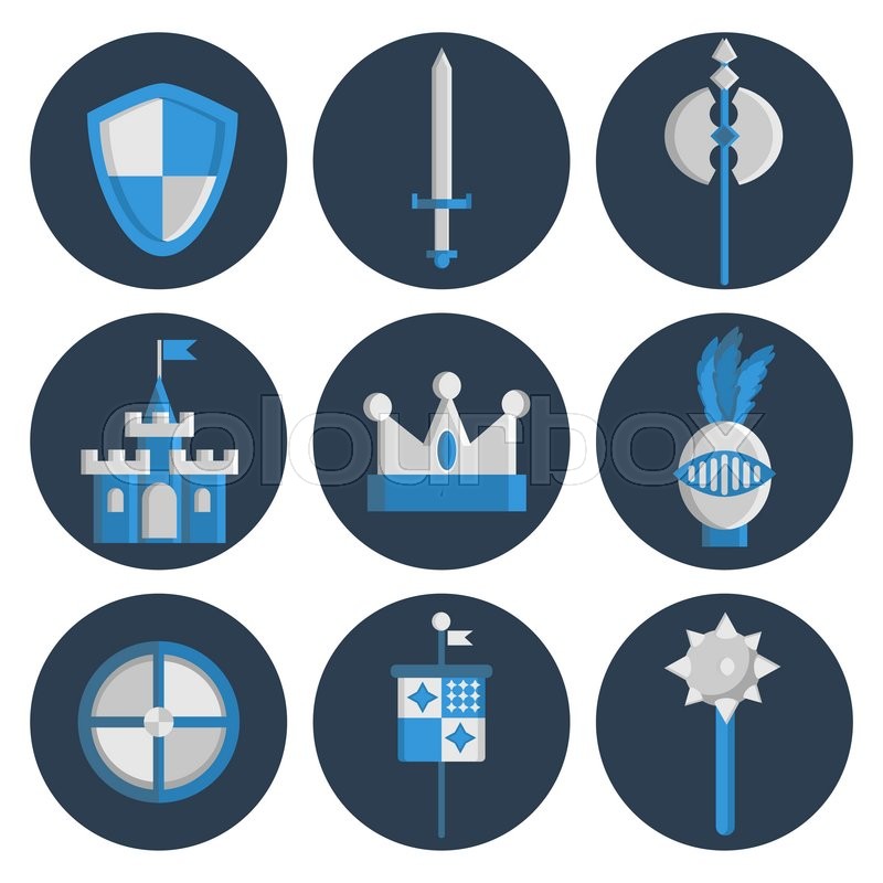 Knight symbols and elements vector ... | Stock vector | Colourbox