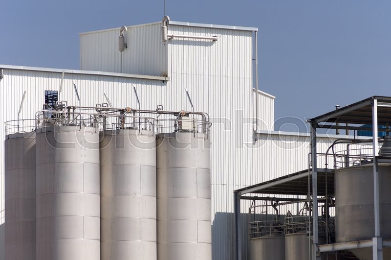 Storage tanks detail in a factory. ... | Stock image | Colourbox