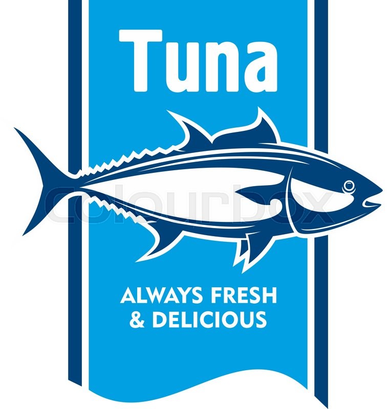 Atlantic bluefin tuna fish retro icon ... | Stock vector | Colourbox