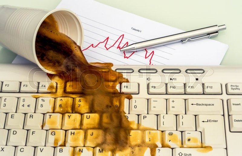 Spilling Coffee On Computer