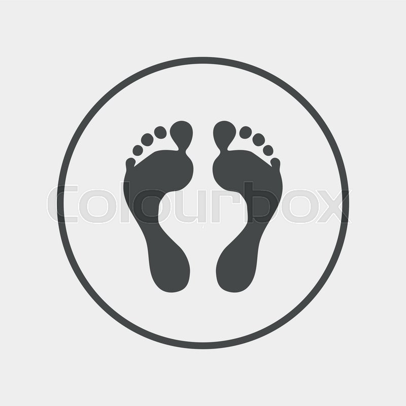 Human footprint sign icon. Barefoot ... | Stock vector | Colourbox