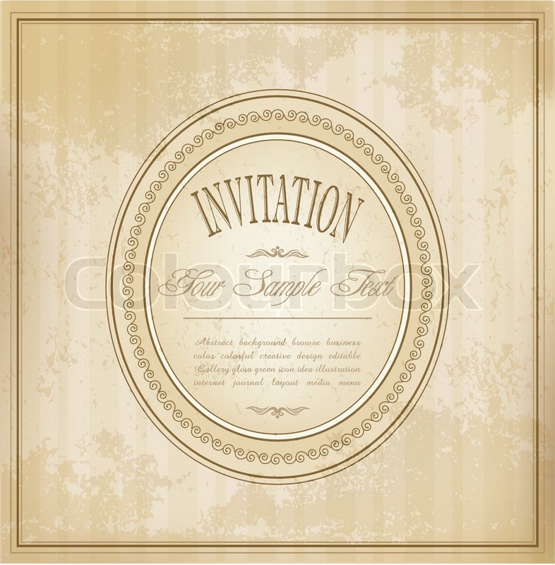 Vector vintage antique invitation to a ... | Stock vector | Colourbox