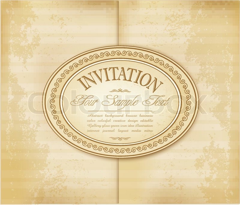Vector vintage antique invitation to a ... | Stock vector | Colourbox
