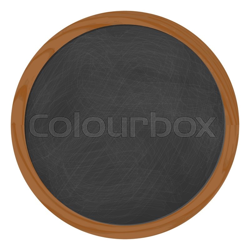 Round black chalk board with brown ... | Stock vector | Colourbox