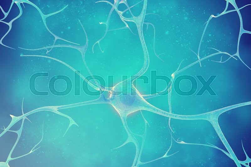 Neurons in the beautiful background. 3d ... | Stock image | Colourbox