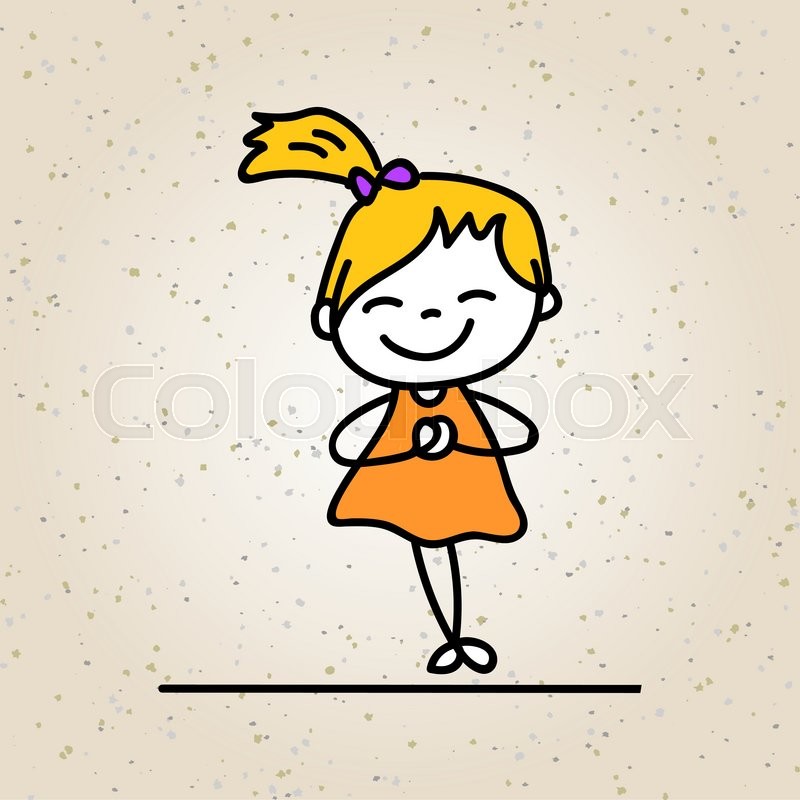 Hand drawing cartoon happy people ... | Stock vector | Colourbox