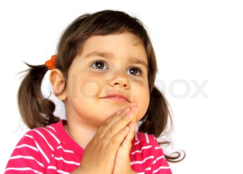 Little Girl Praying or Making a Wish ... | Stock Photo | Colourbox