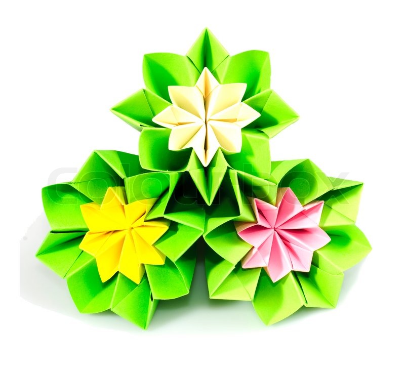 Origami bunch of various spring flowers ... | Stock image | Colourbox