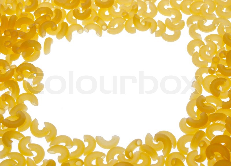Food frame of macaroni isolated on white background | Stock Photo ...