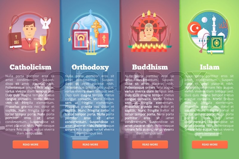 Set of religion vector flat banners. ... | Stock vector | Colourbox