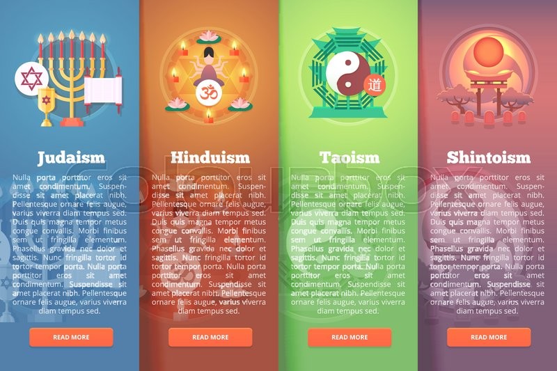 Set of religion vector flat banners. ... | Stock vector | Colourbox