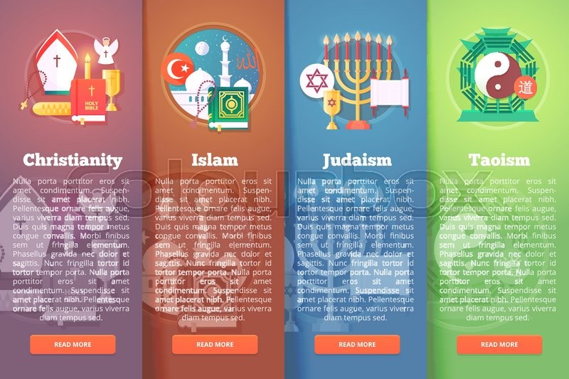 Set of religion vector flat banners. ... | Stock vector | Colourbox