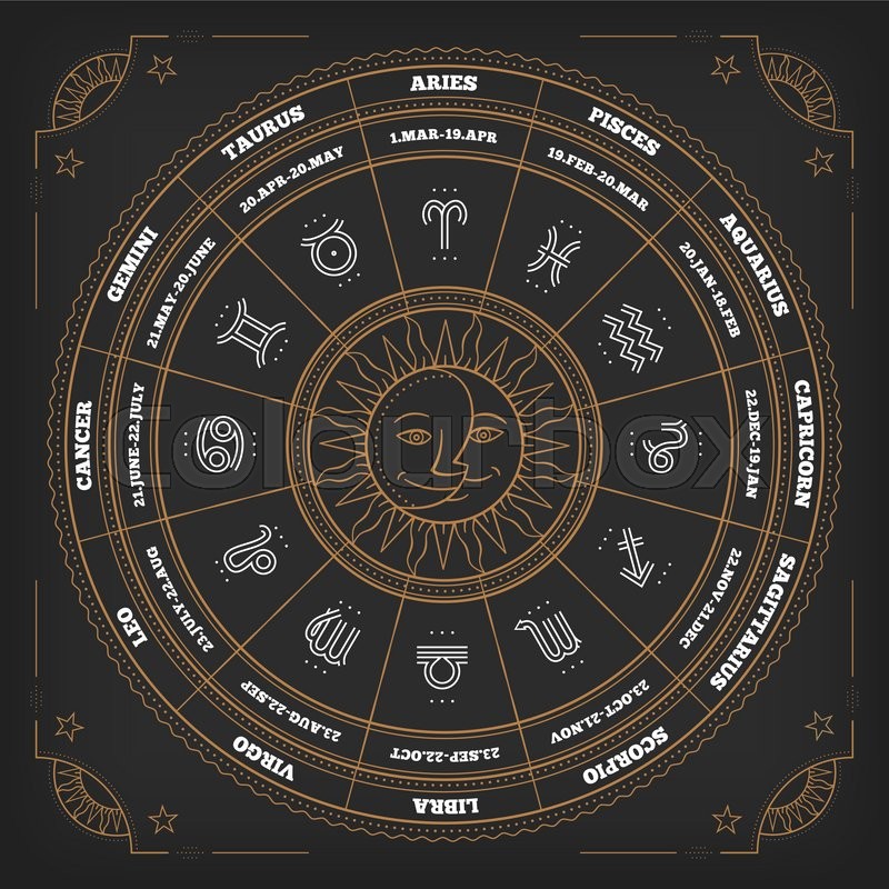 Zodiac circle with horoscope signs. ... | Stock vector | Colourbox