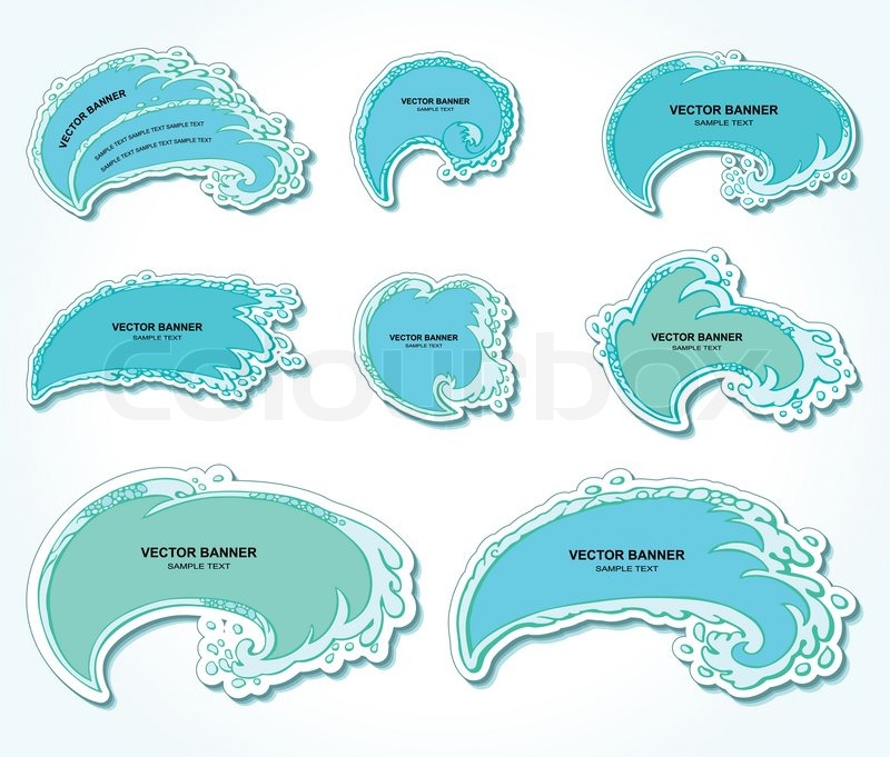 Set of hand-drawn wave bubbles for ... | Stock vector | Colourbox