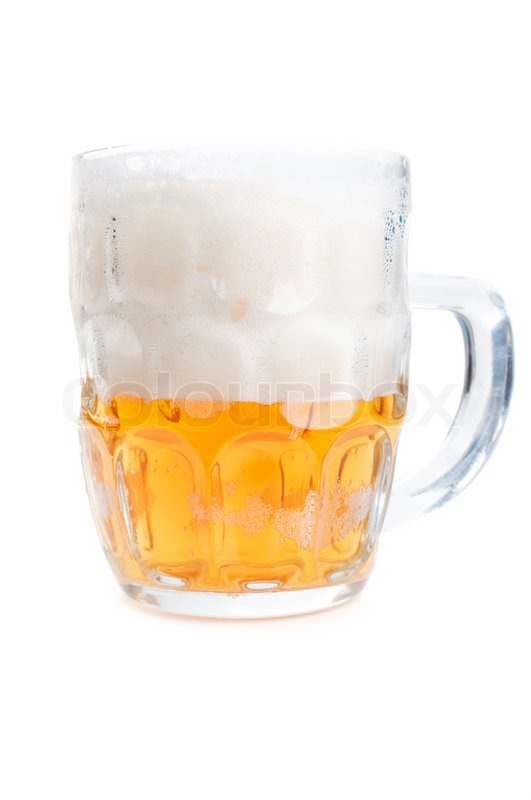 Half Full Glass Of Beer Isolated On A Stock Image Colourbox