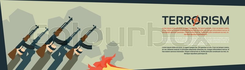 Terrorist Group Hands Holding Guns ... | Stock vector | Colourbox