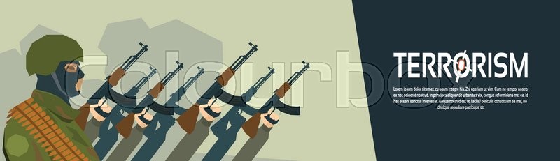 Terrorist Group Hands Holding Guns ... | Stock vector | Colourbox