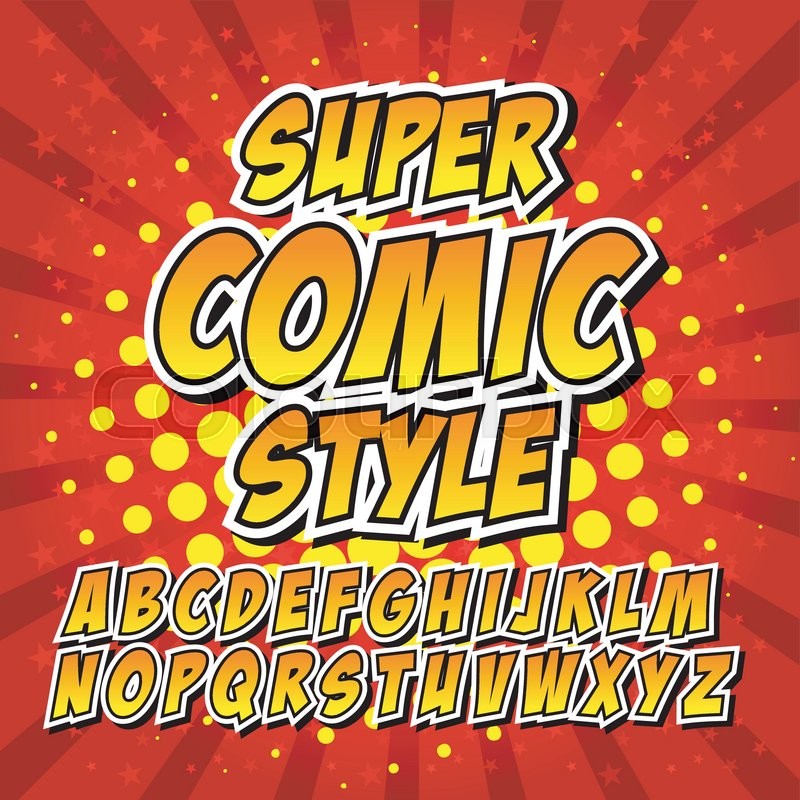 Comic alphabet set. Letters, for kids' ... | Stock vector | Colourbox