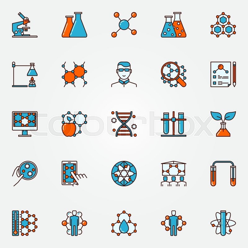 Chemistry and biotechnology icons - ... | Stock vector | Colourbox