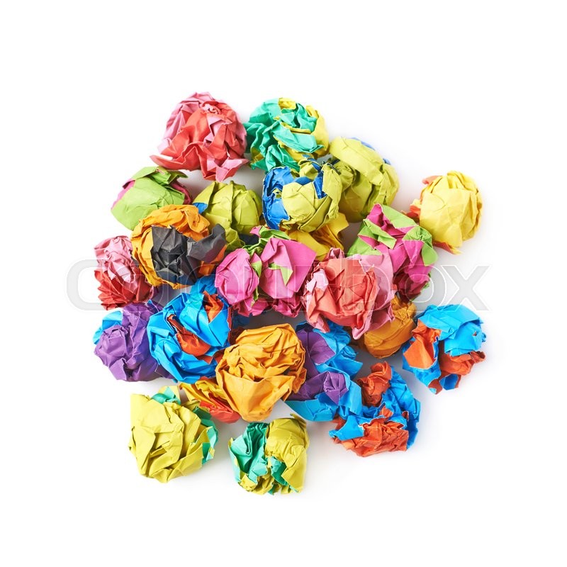 Pile of colorful crumbled paper balls, ... | Stock image | Colourbox
