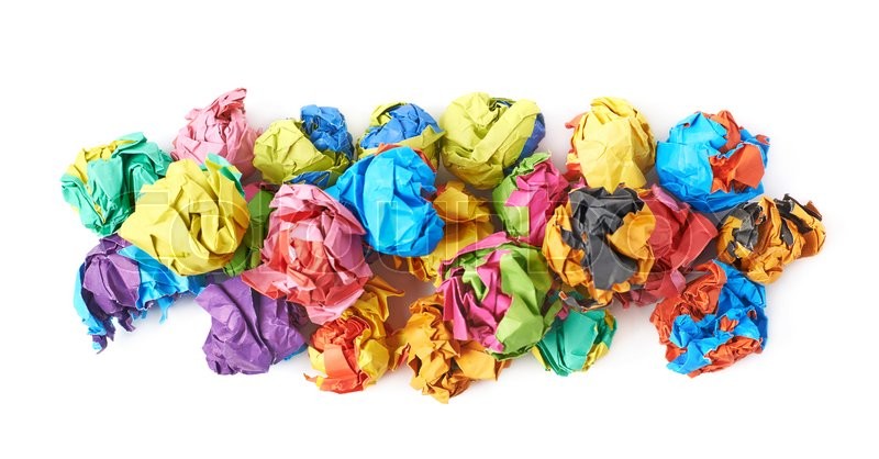 Pile of colorful crumbled paper balls, ... | Stock image | Colourbox