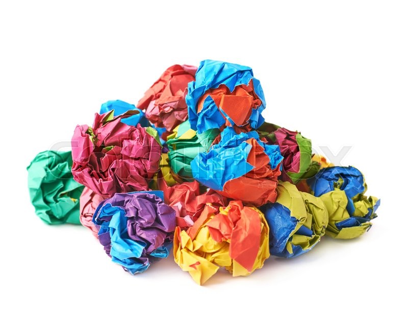 Pile of colorful crumbled paper balls, ... | Stock image | Colourbox