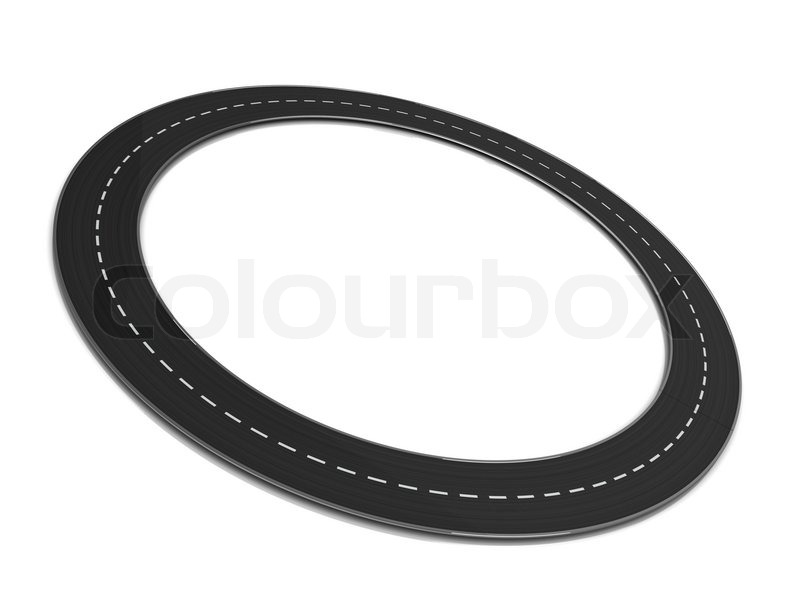 3d illustration of road circle over white background | Stock Photo ...