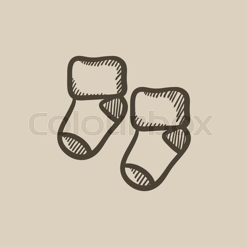 Baby socks vector sketch icon isolated ... | Stock vector | Colourbox