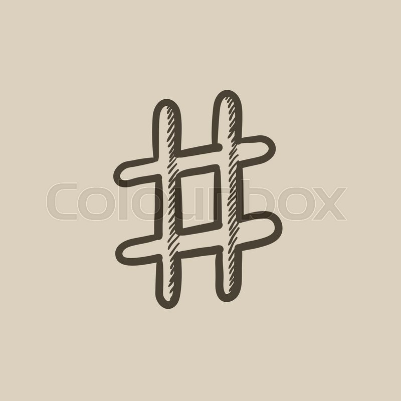 Hashtag symbol vector sketch icon ... | Stock vector | Colourbox