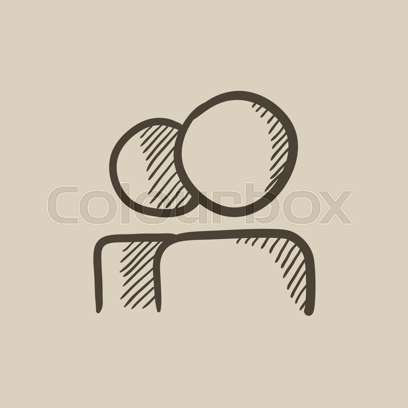 People vector sketch icon isolated on ... | Stock vector | Colourbox