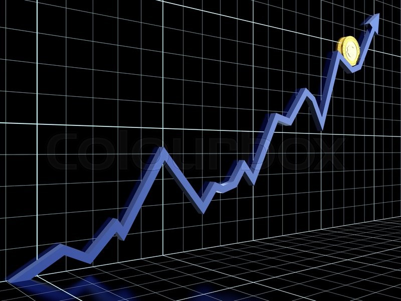Business graph moving up and showing ... | Stock image | Colourbox
