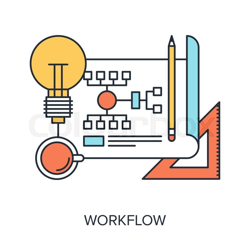 Vector illustration of workflow flat ... | Stock vector | Colourbox