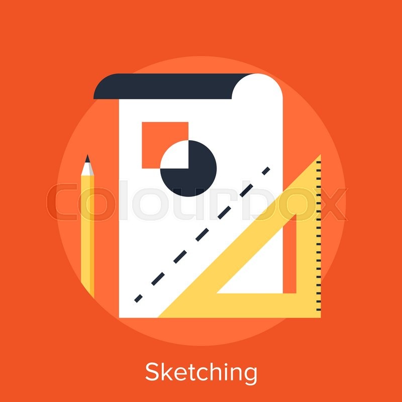 Vector illustration of sketching flat ... | Stock vector | Colourbox