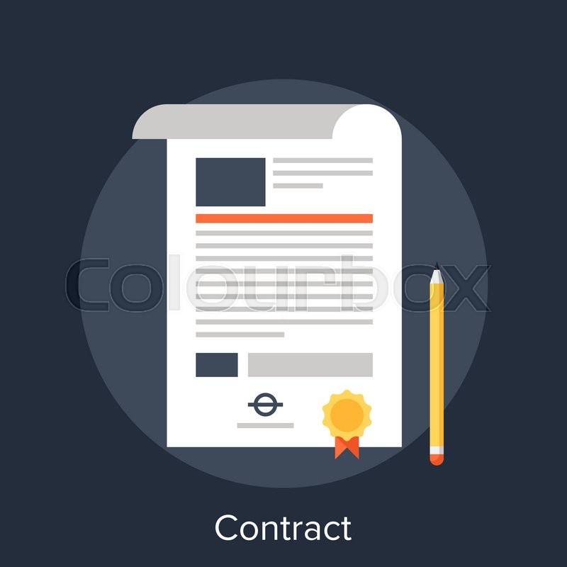 Vector illustration of contract flat ... | Stock vector | Colourbox