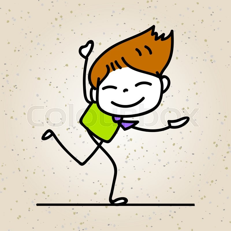 Hand drawing cartoon happy people, ... | Stock vector | Colourbox