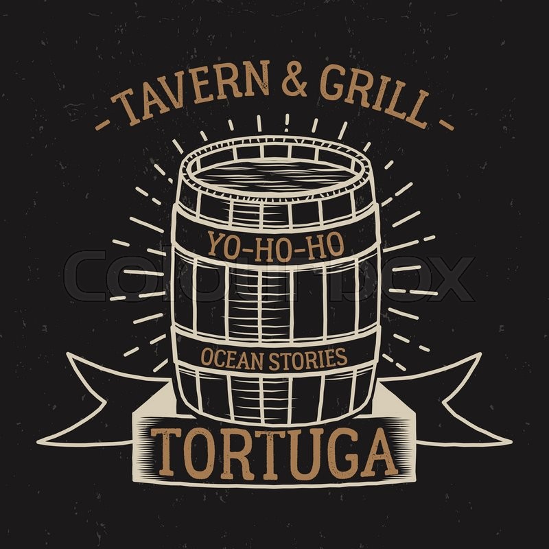 Retro rum barrel label or tee design. ... | Stock vector | Colourbox