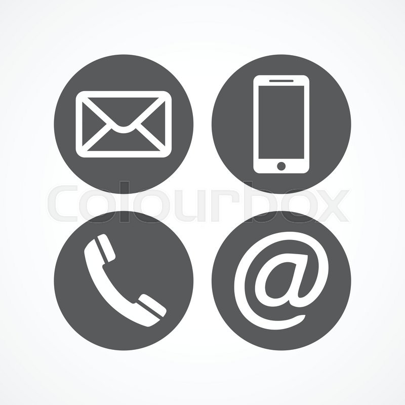 Gray Contact icons set on white ... | Stock vector | Colourbox