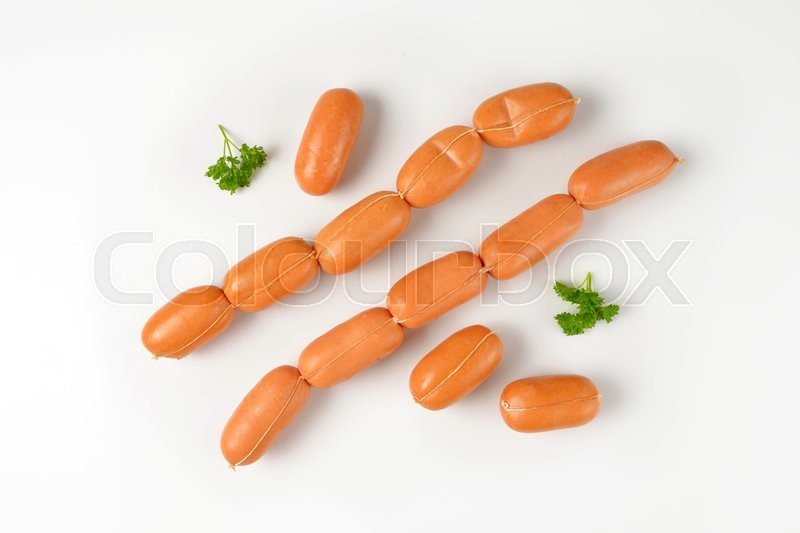 Raw short fat shaped sausages for ... | Stock image | Colourbox