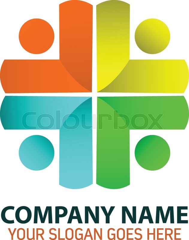 Vector Design of People Rotation Logo ... | Stock vector | Colourbox