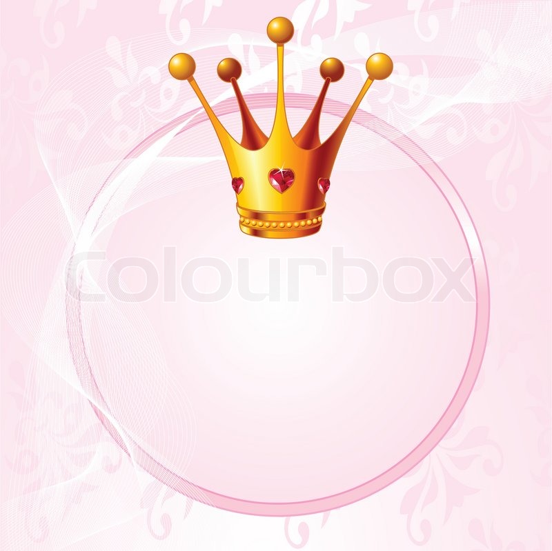 Pink baggrund med krone for ægte ... | Stock vektor | Colourbox