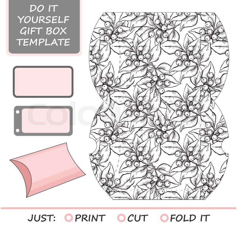 Favor, gift box die cut. Box template ... | Stock vector | Colourbox