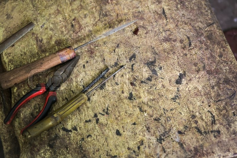 Various kinds of Sculpting Tools laying ... | Stock Photo | Colourbox