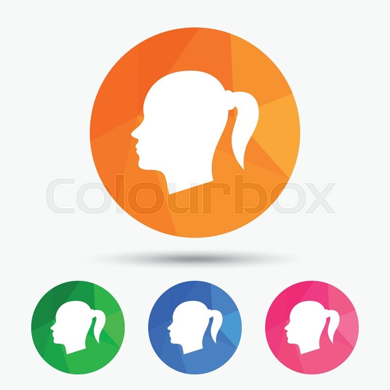 Head sign icon. Female woman human ... | Stock vector | Colourbox