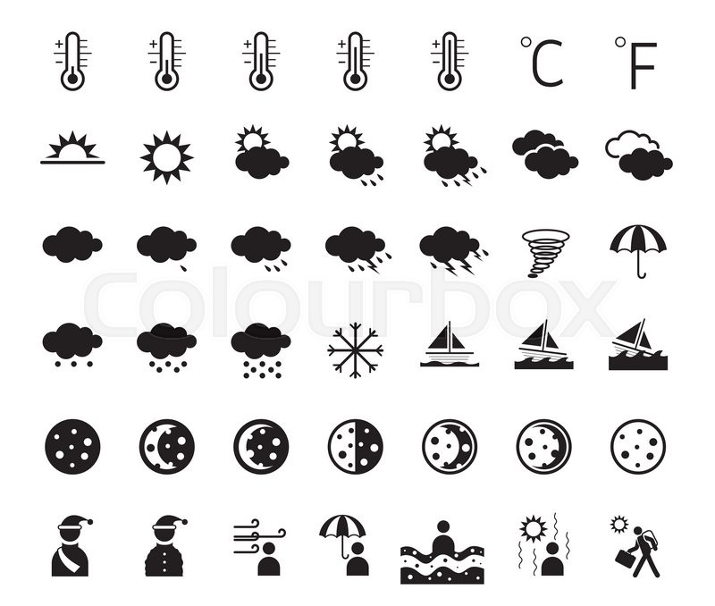 Weather Symbols Black And White
