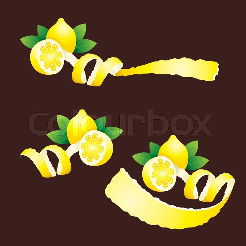 Peel Lemon, Ribbon Like | Stock vector | Colourbox