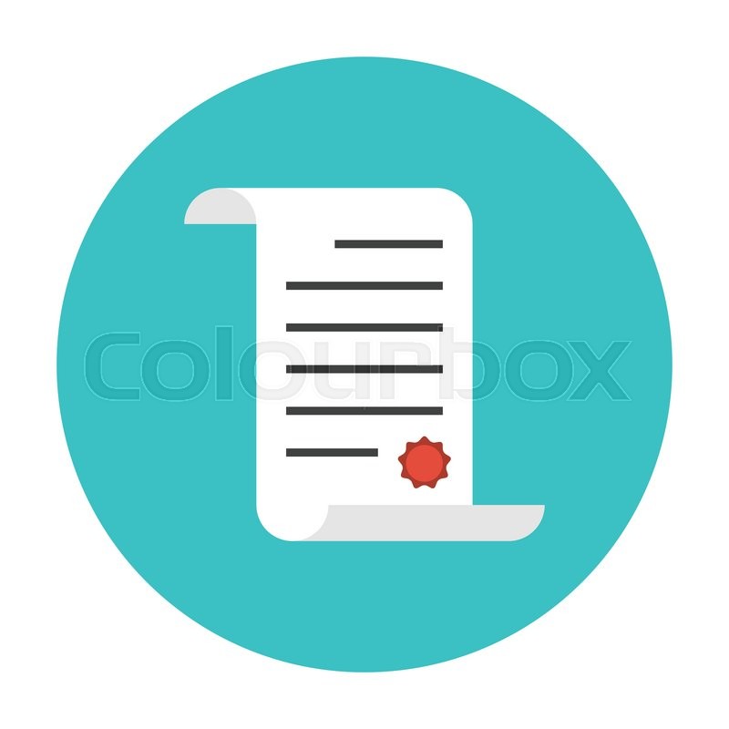 Paper scroll icon flat. Decree with ... | Stock vector | Colourbox