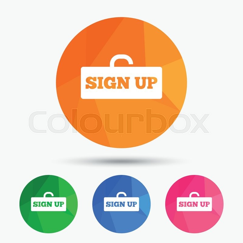 Sign up sign icon. Registration ... | Stock vector | Colourbox
