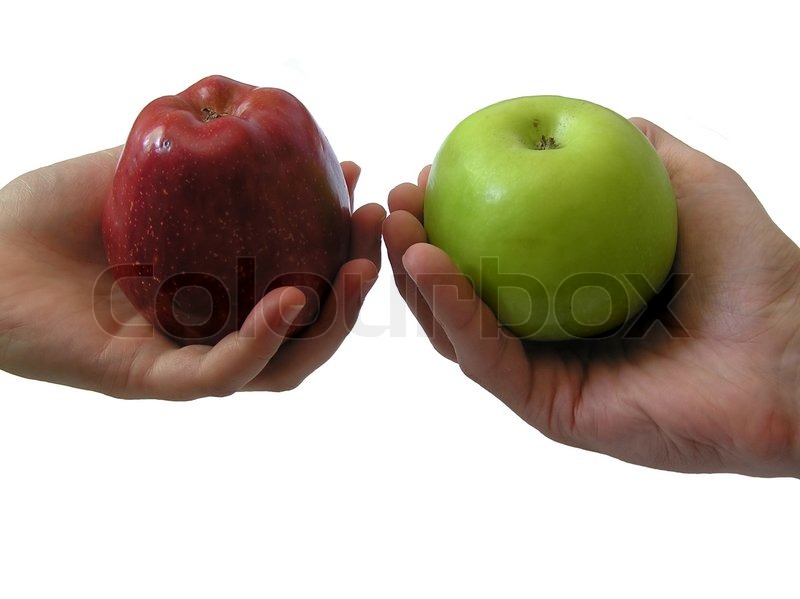 Red Apfel in der Hand der Frau und einem ... | Stock Bild | Colourbox